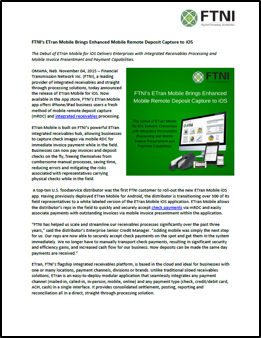 FTNI’s ETran Mobile Brings Enhanced mRDC to iOS | FTNI